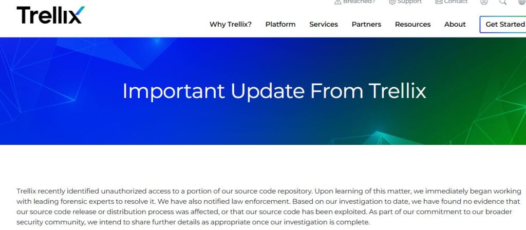 Trellix Confirm Source Code repository Breach - InfoSecBulletin