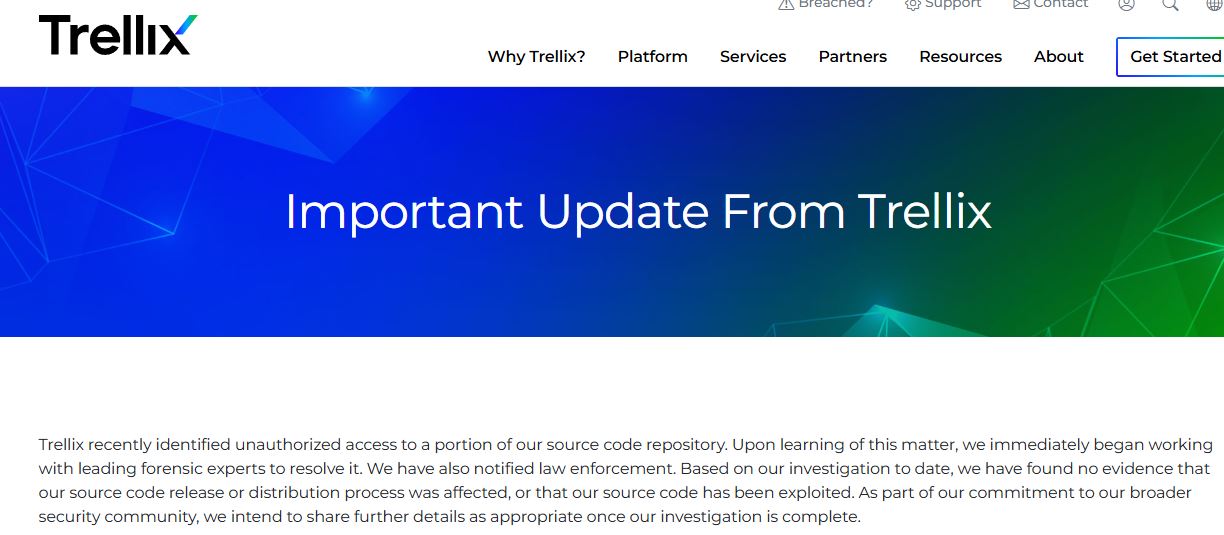 Trellix Confirm Source Code repository Breach - InfoSecBulletin